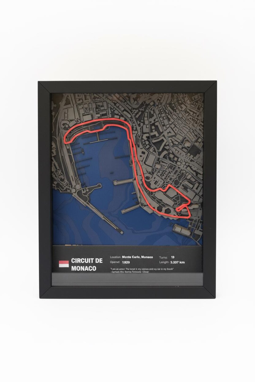 Circuit De Monaco Track Art: 3D Topography, Framed Motorsport Gift - Etsy