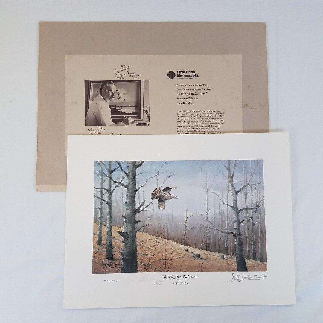 Les Kouba Leaving the Cut-over SIGNED Print 12x16" Grouse Limited ...