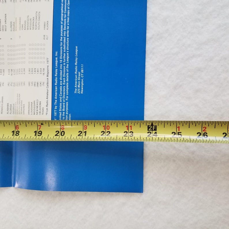 1977 Official ARRL US Call Area Map Ham Radio QSL Radio 23 X 37 Vintage ...