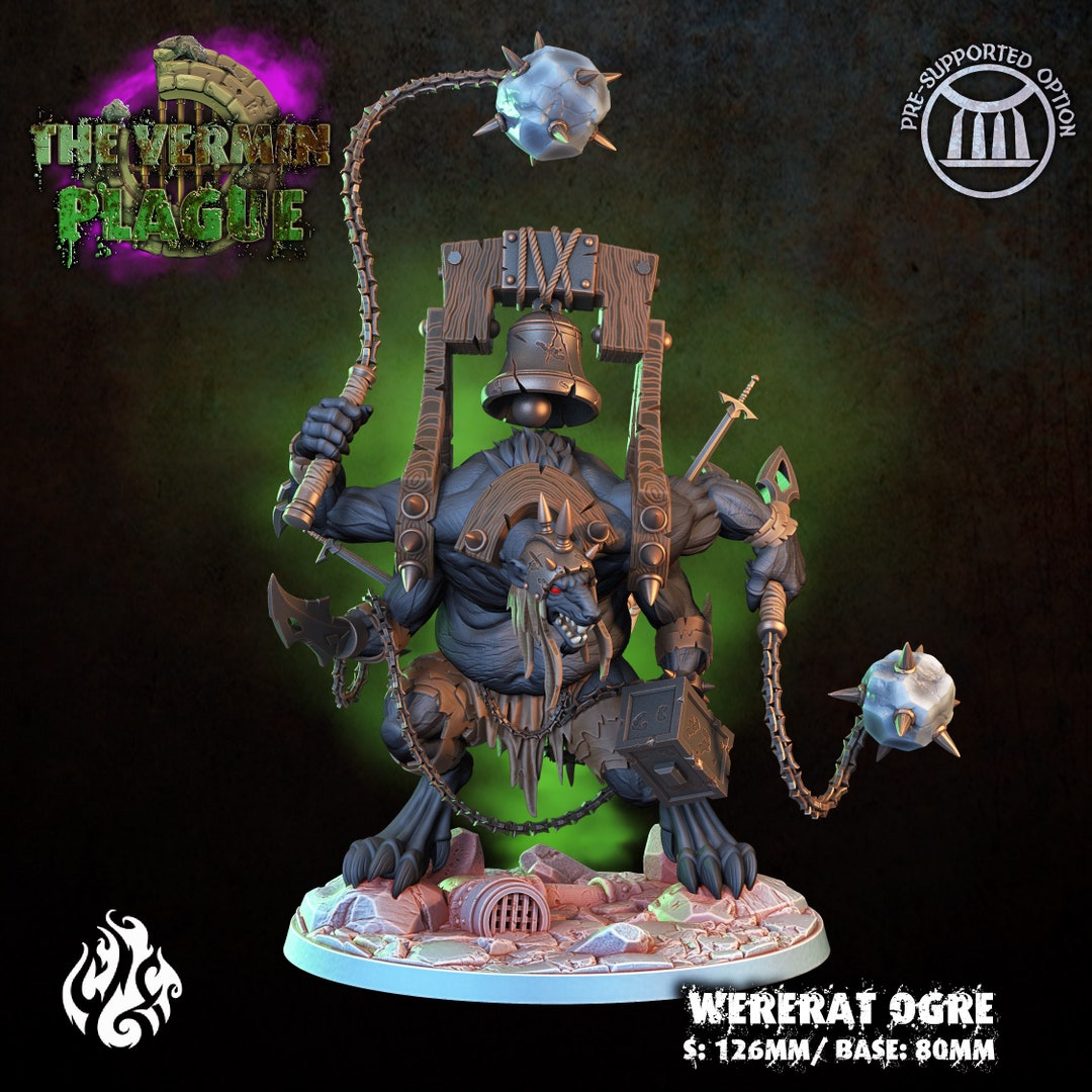 Wererat Ogre Tabletop Model Dungeons & Dragons Crippled God Foundry - Etsy