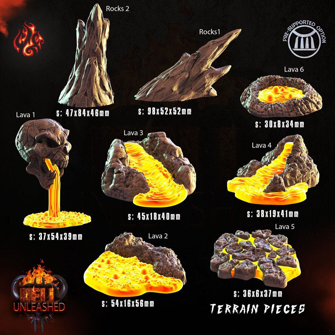 Lava and Rock Formations Tabletop Model Dungeons & Dragons Crippled God ...