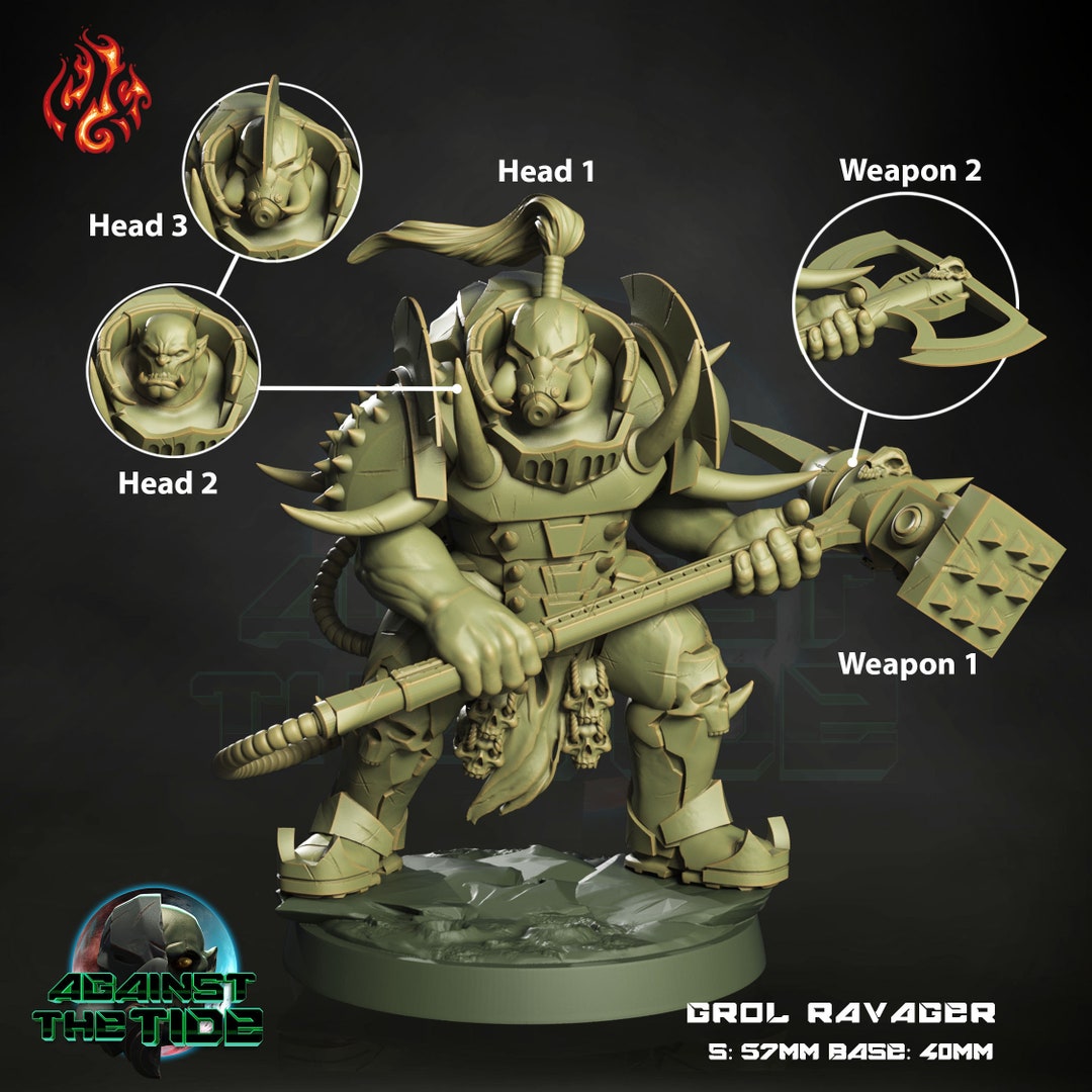 Grol Ravager space Orc Dungeons & Dragons Crippled God Foundry - Etsy