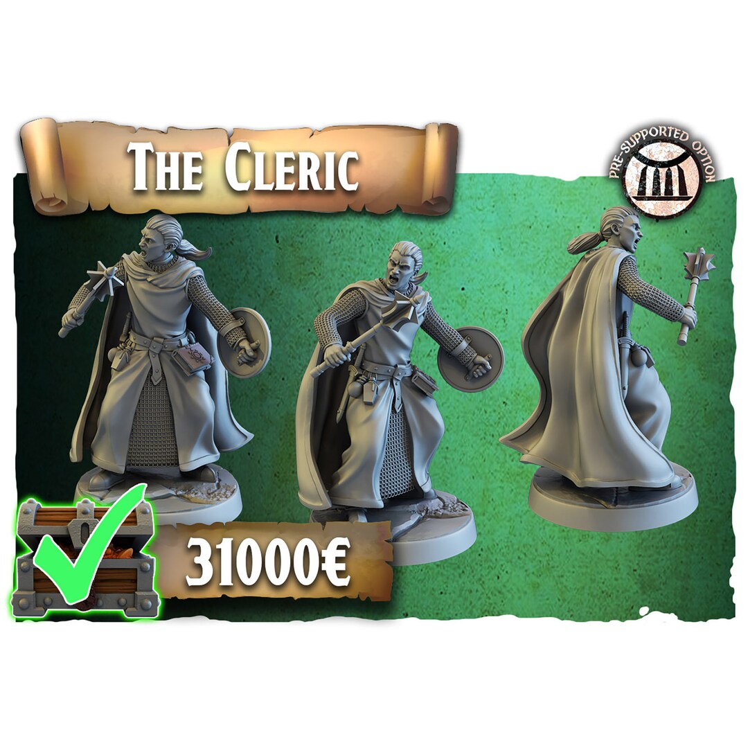 Human Male Cleric Hero Dungeon of Despair Tabletop Model Dungeons ...