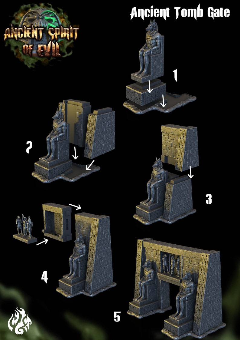 Ancient Tomb Gate Terrain Piece Table Top Model Dungeons & - Etsy