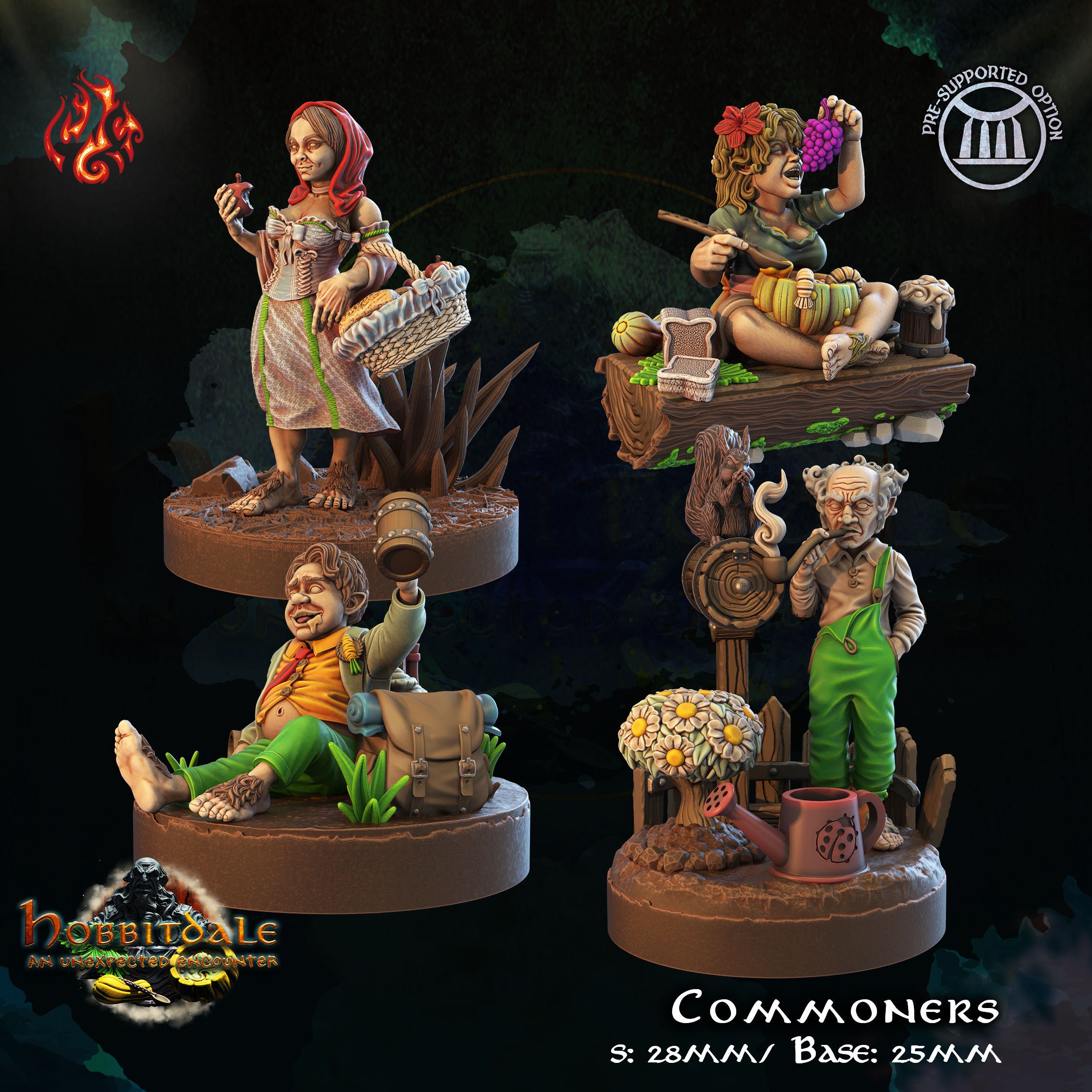 Halfling Commoners Tabletop Model Dungeons & Dragons - Etsy