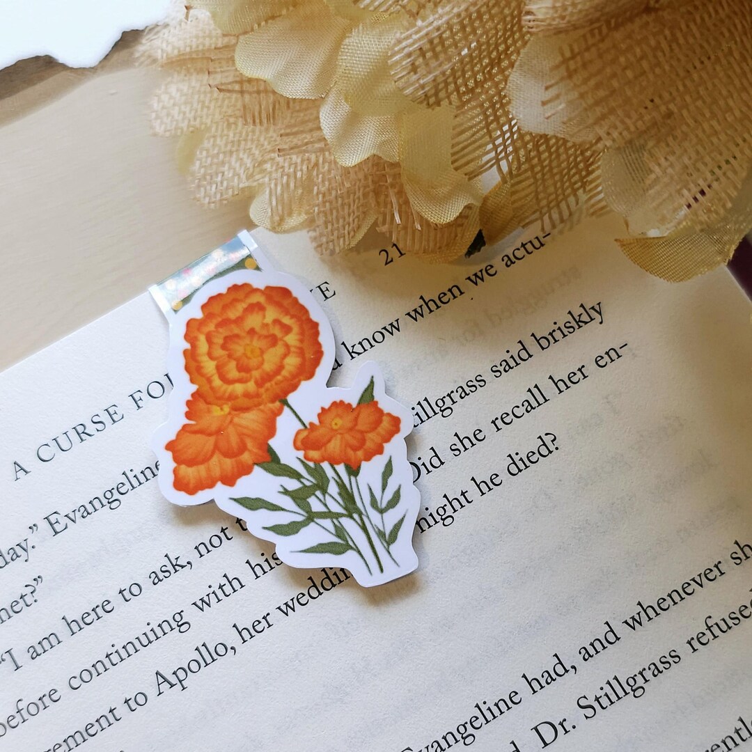 Marigold Magnetic Bookmark, Floral Page Marker, Book Lover Gift ...