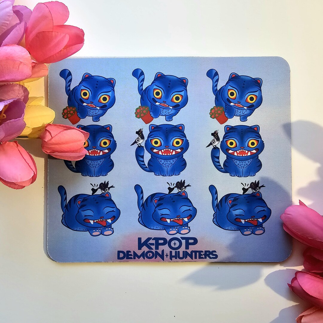 Kpop Demon Hunters Mouse Pad, Cat Art Desk Mat - Etsy