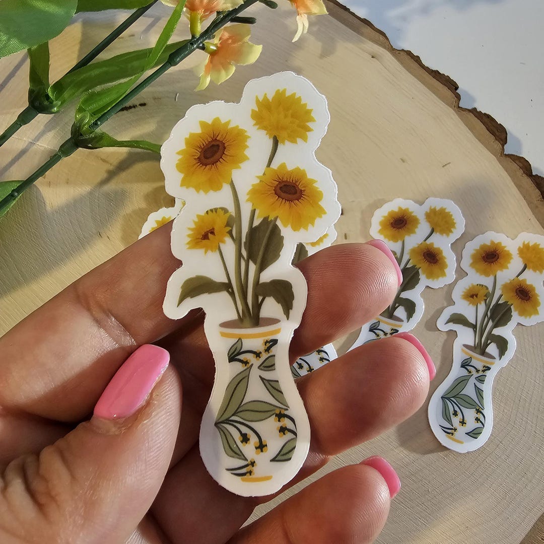 Sunflower Bouquet Sticker, Floral Themed Stickers, Floral Bouquet ...