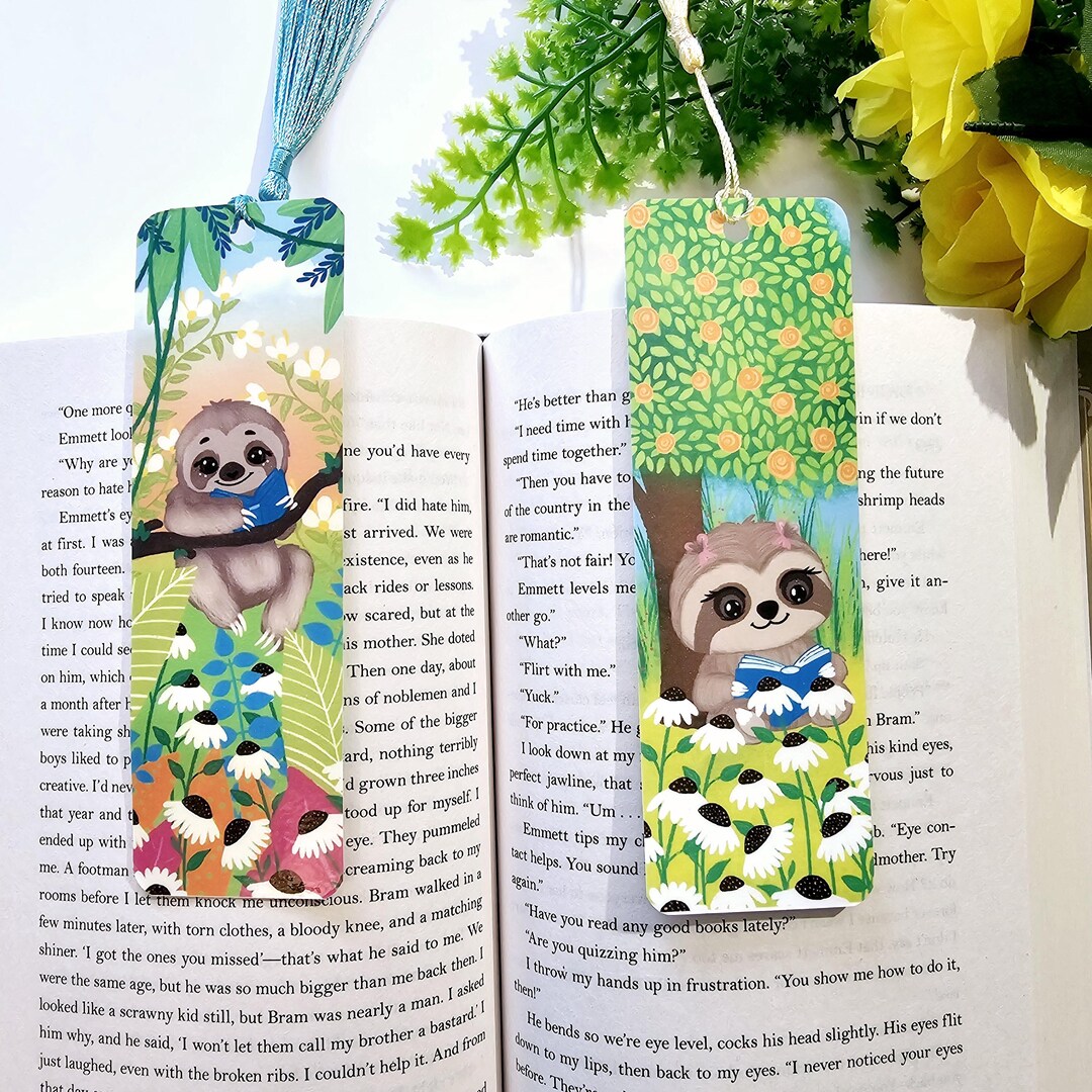 Sloth Bookish Bookmark - Etsy