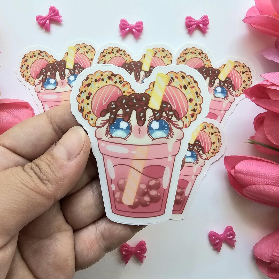 Kawaii Mouse Boba Tea Waterproof Sticker - Etsy