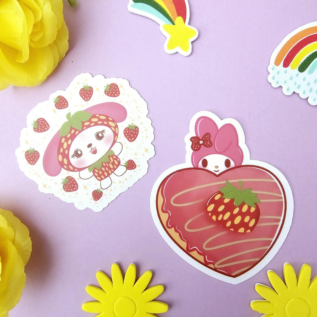 My Melody Waterproof Sticker: Kawaii Laptop Decal, Journal Decor - Etsy