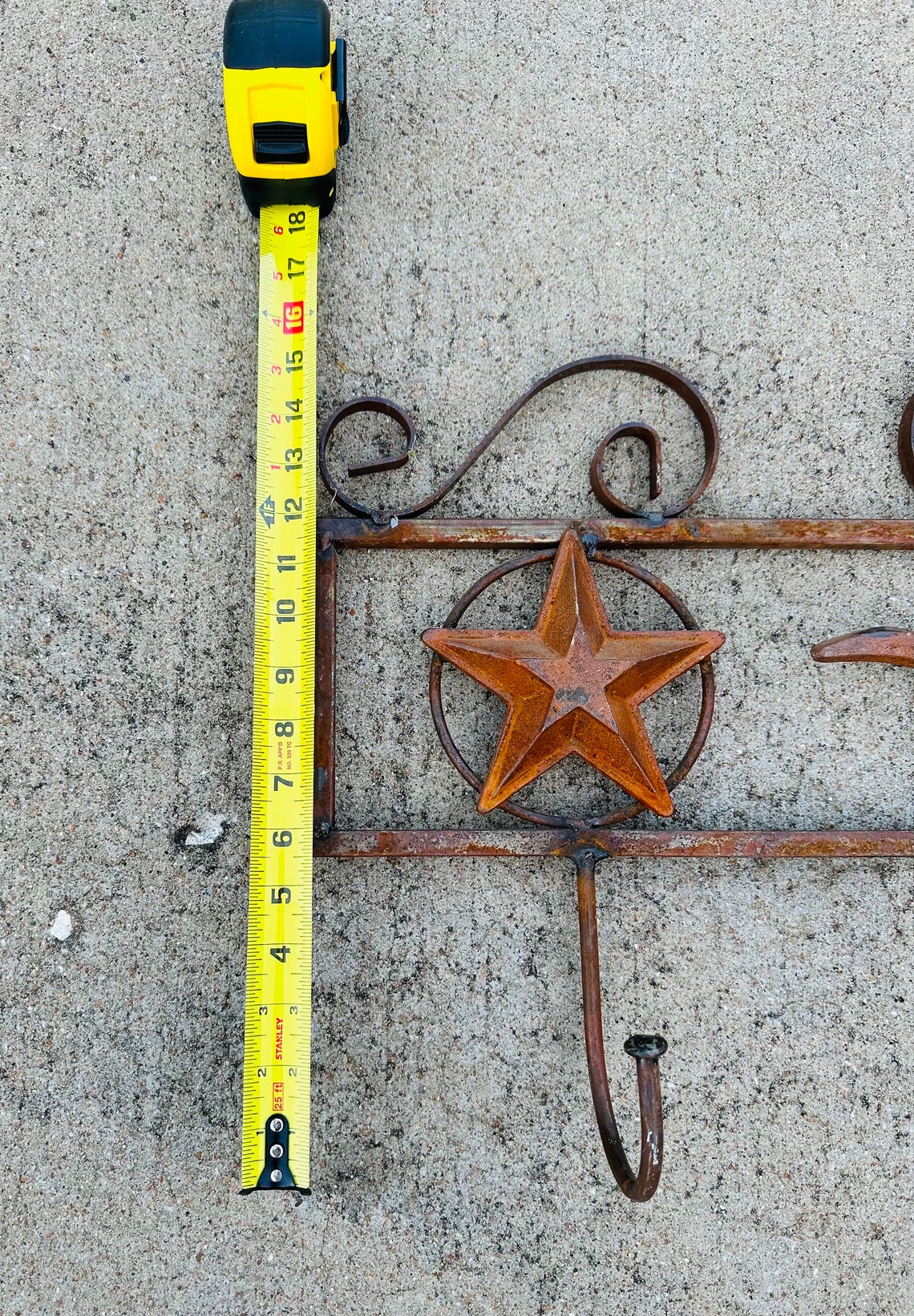 Rustic Wrought Iron Texas Hanging Hat Coat Rack Ranch Western Cowboy - Etsy