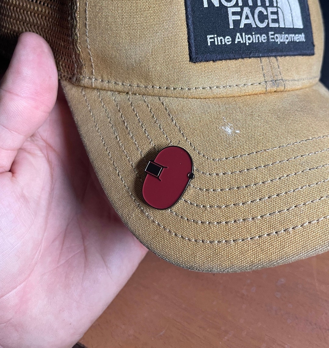 Maroon Enamel Welding Hood Pin - Etsy