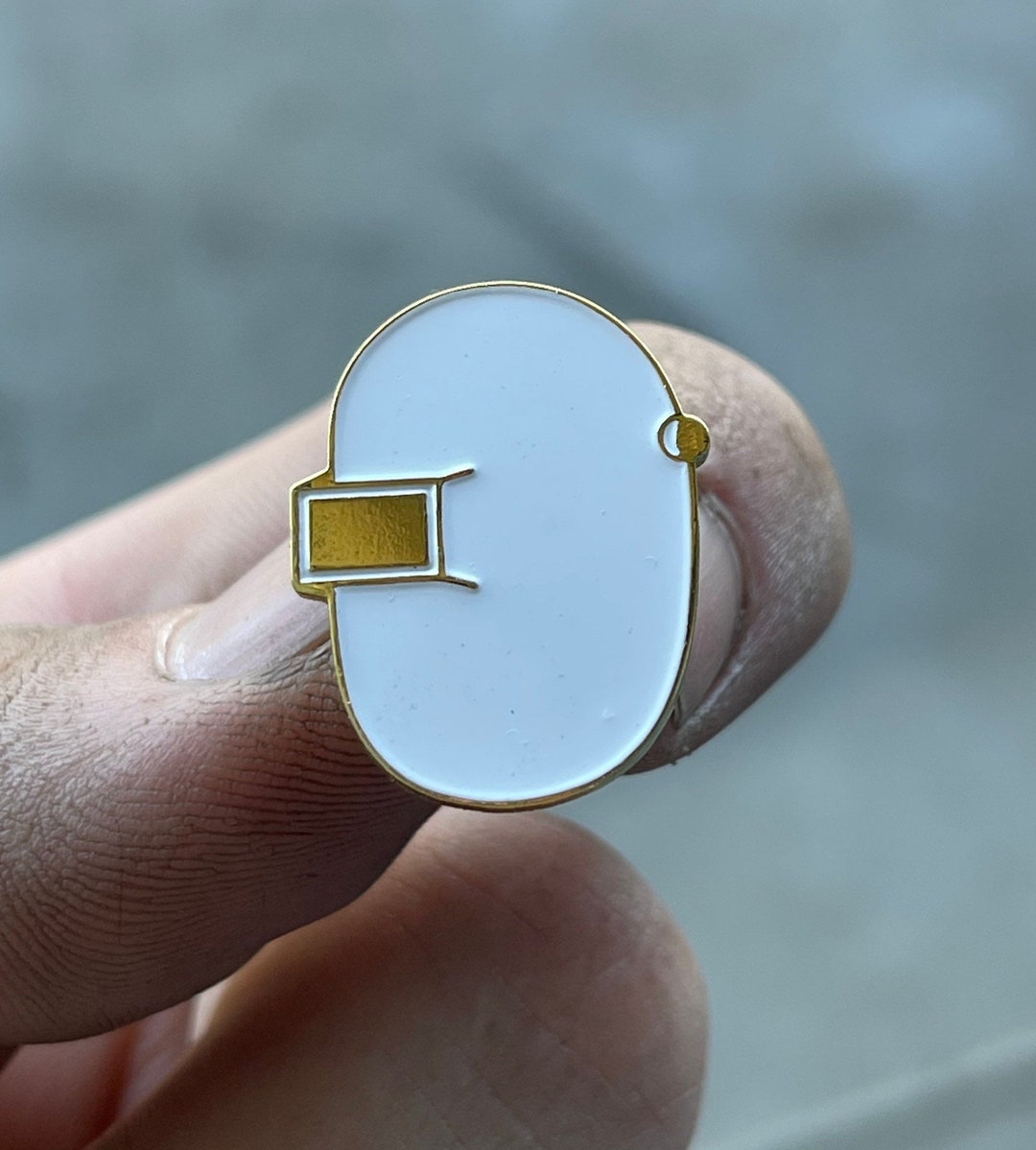 Welding Hood Helmet Enamel Pin Gift Gold White - Etsy