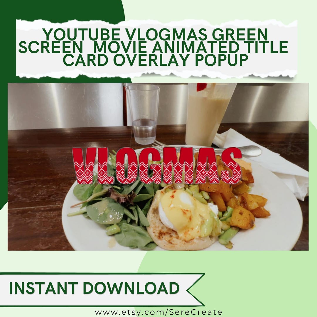 Ugly Sweater Vlogmas ANIMATED Movie Intro Title Card Vlog Green Screen ...