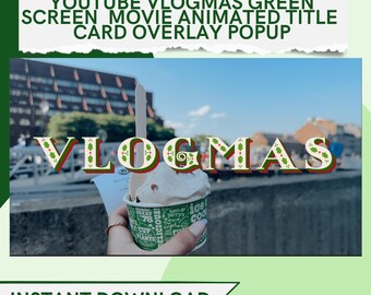 Candy Cane Vlogmas ANIMATED Movie Intro Title Card Vlog Green Screen ...