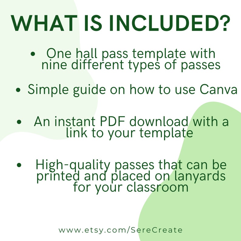 Editable Classroom Hall Passes Lanyard Template (canva Digital Download ...