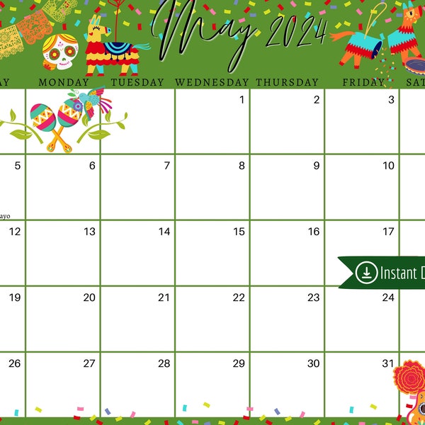 Cinco De Mayo Calendar - Etsy