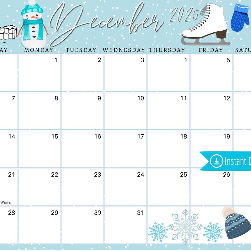 Winter Wonderland Calendar - Etsy