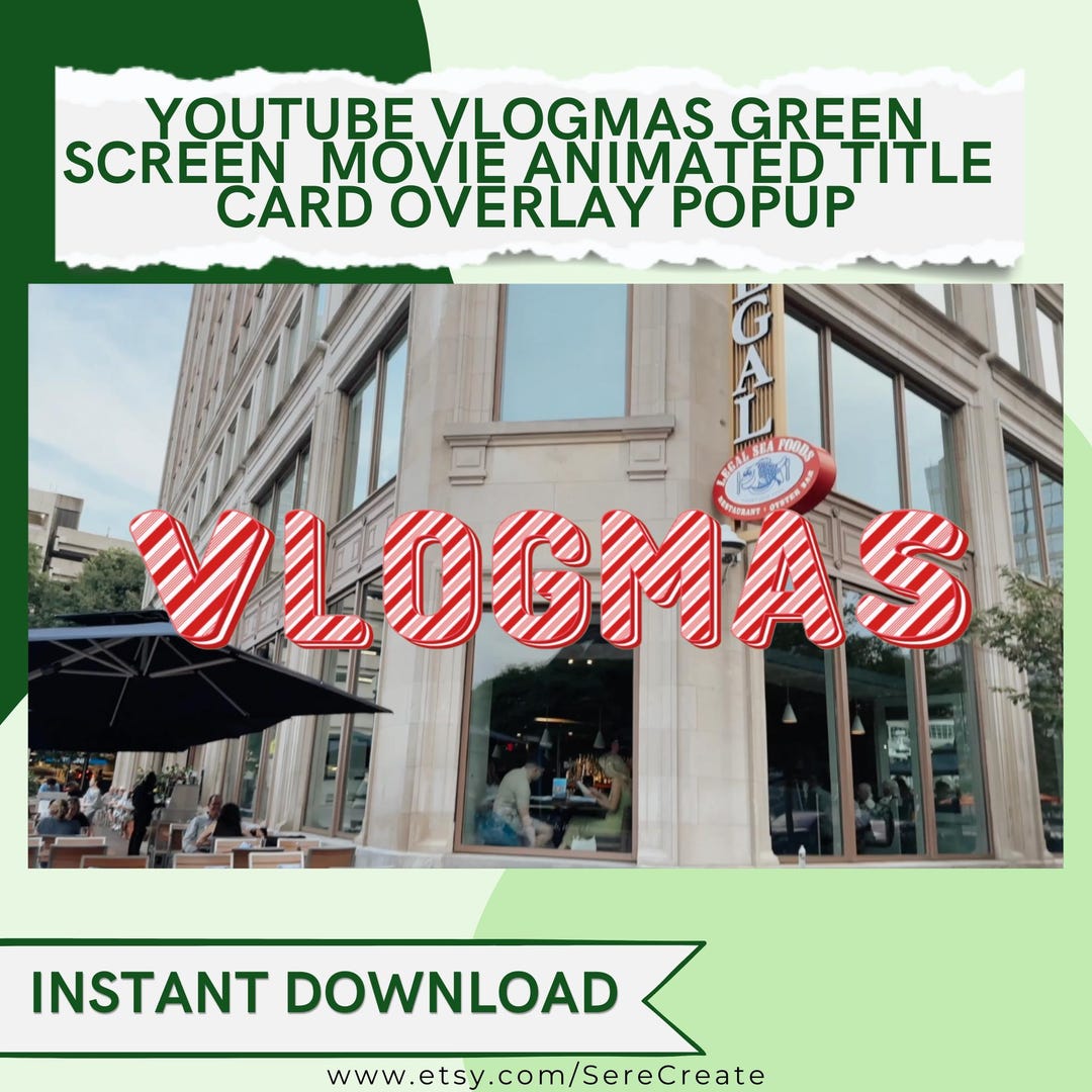 Candy Cane Vlogmas ANIMATED Movie Intro Title Card Vlog Green Screen ...