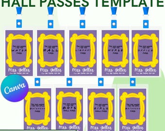 9 Notebook Paper Classroom Hall Passes Lanyard Template - DIY ...