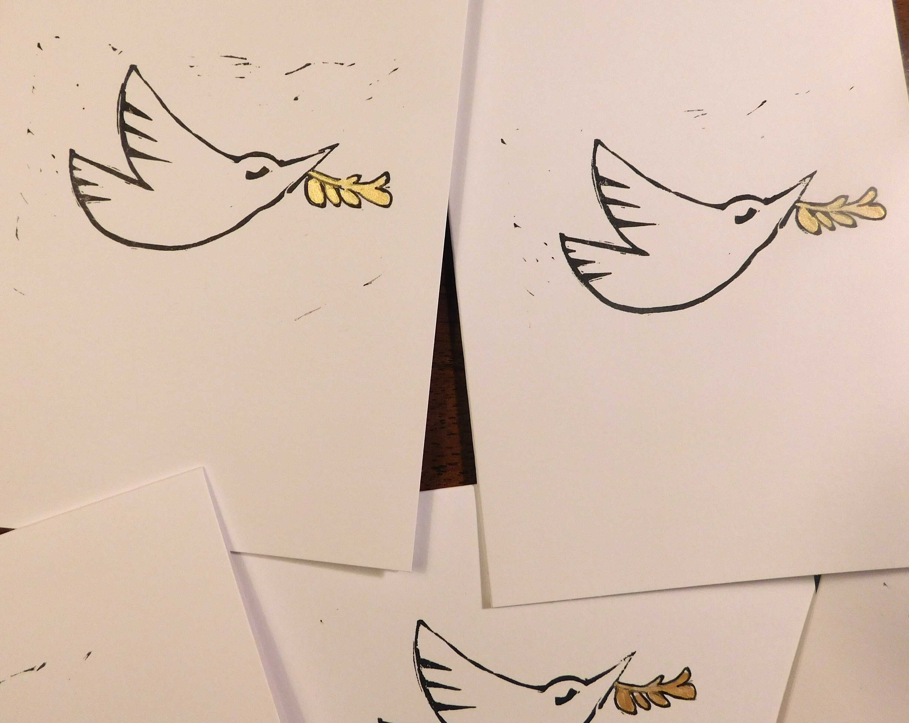 Peace Dove - Handmade Holiday Card W/ Envelope - 5 X 7 Inches - Etsy