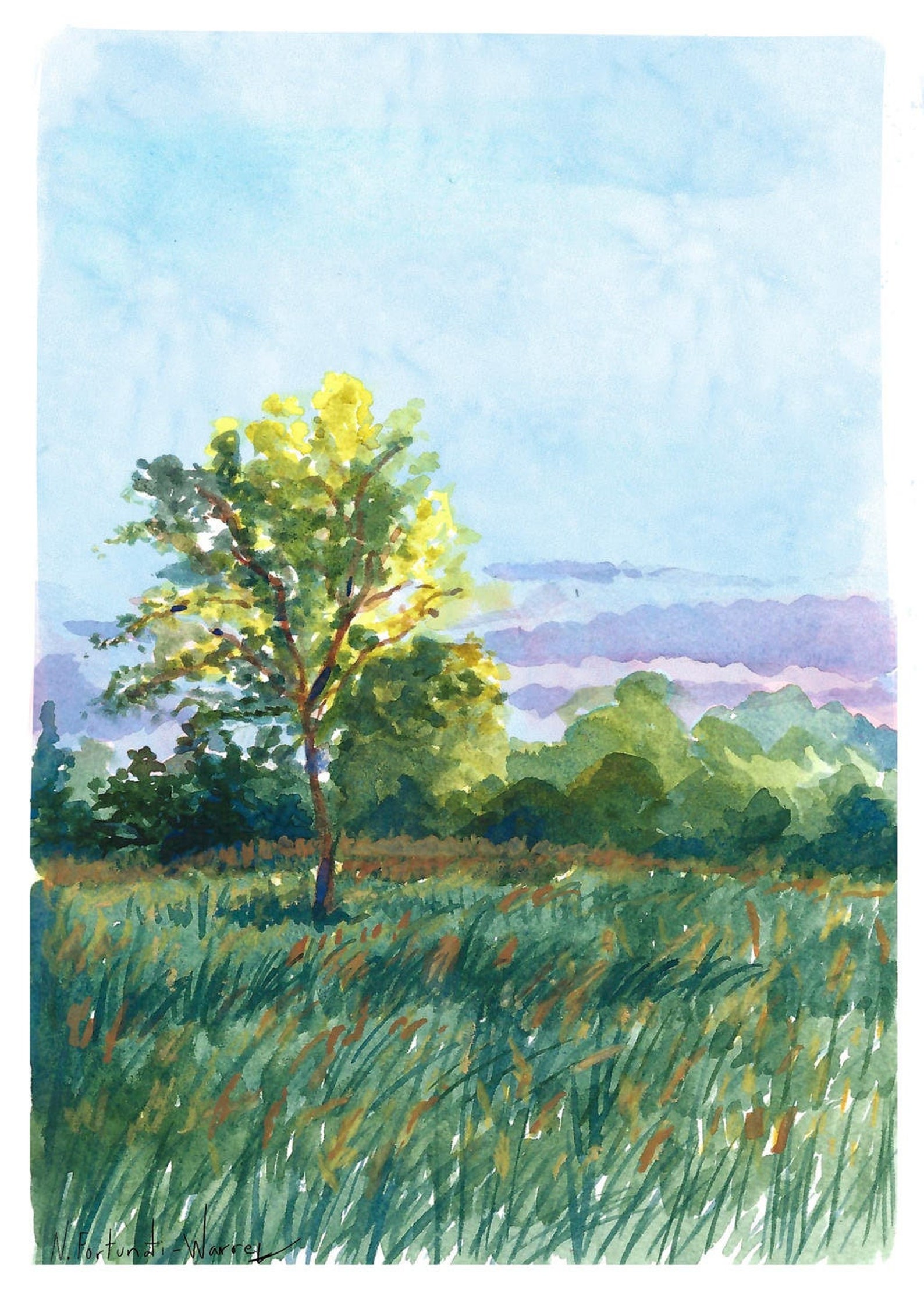 Meacham Grove - Original Artwork - Sketchbook Page Watercolor - 5 X 8 ...
