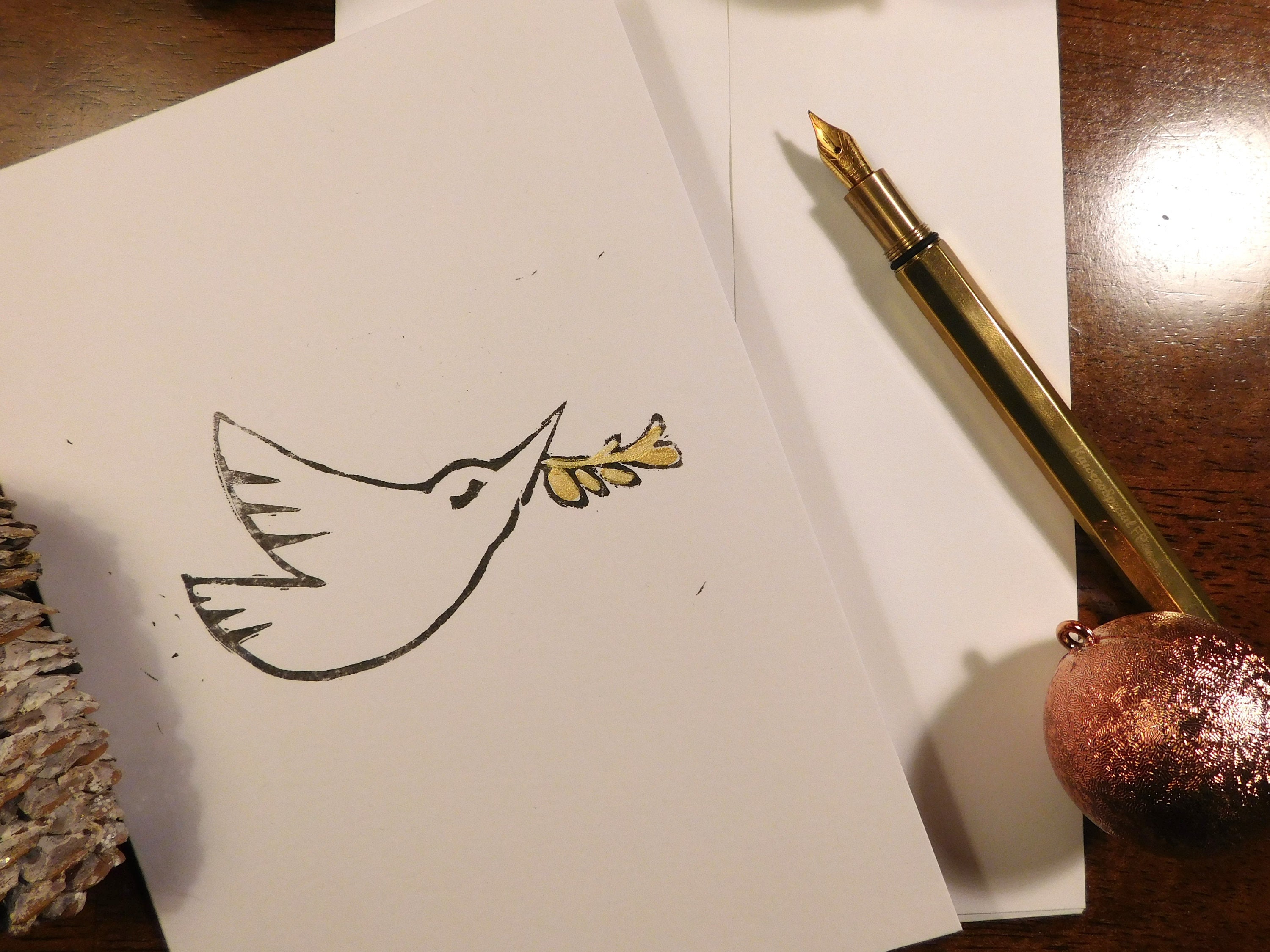 Peace Dove - Handmade Holiday Card W/ Envelope - 5 X 7 Inches - Etsy