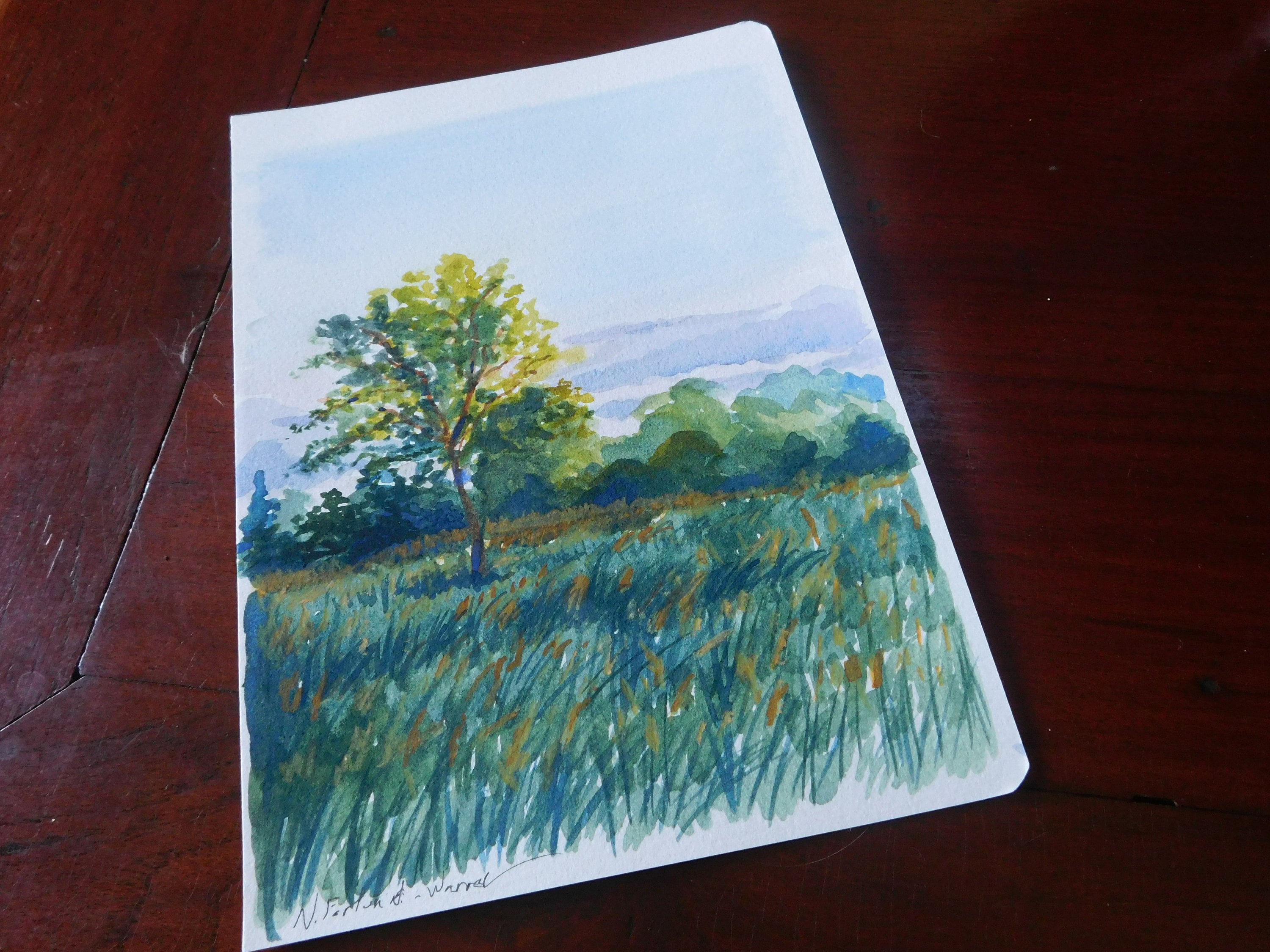 Meacham Grove - Original Artwork - Sketchbook Page Watercolor - 5 X 8 ...