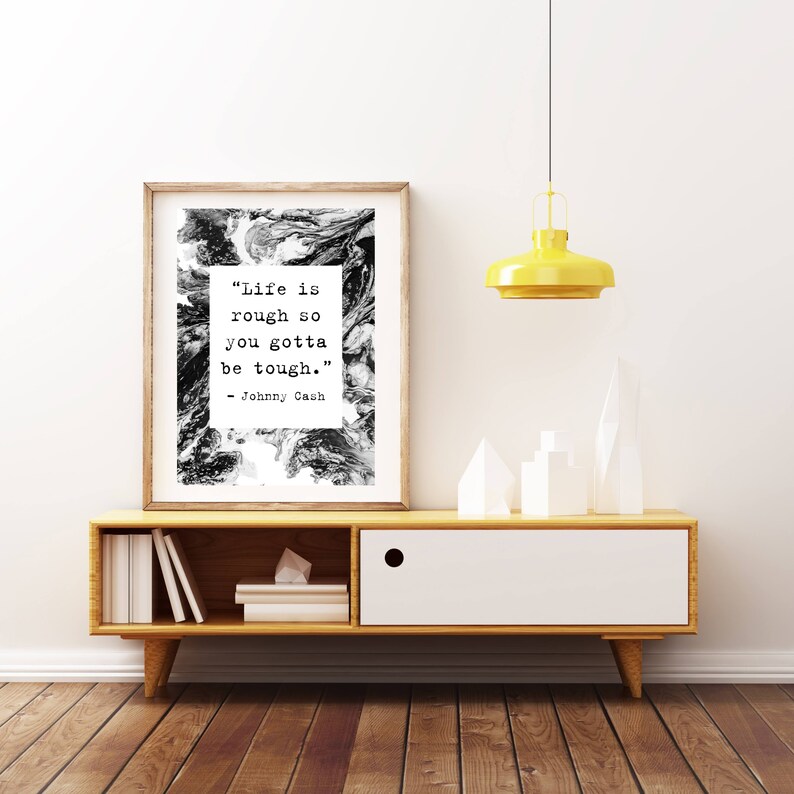 Johnny Cash Poster, Johnny Cash Art, Johnny Cash Print, Life is Rough ...