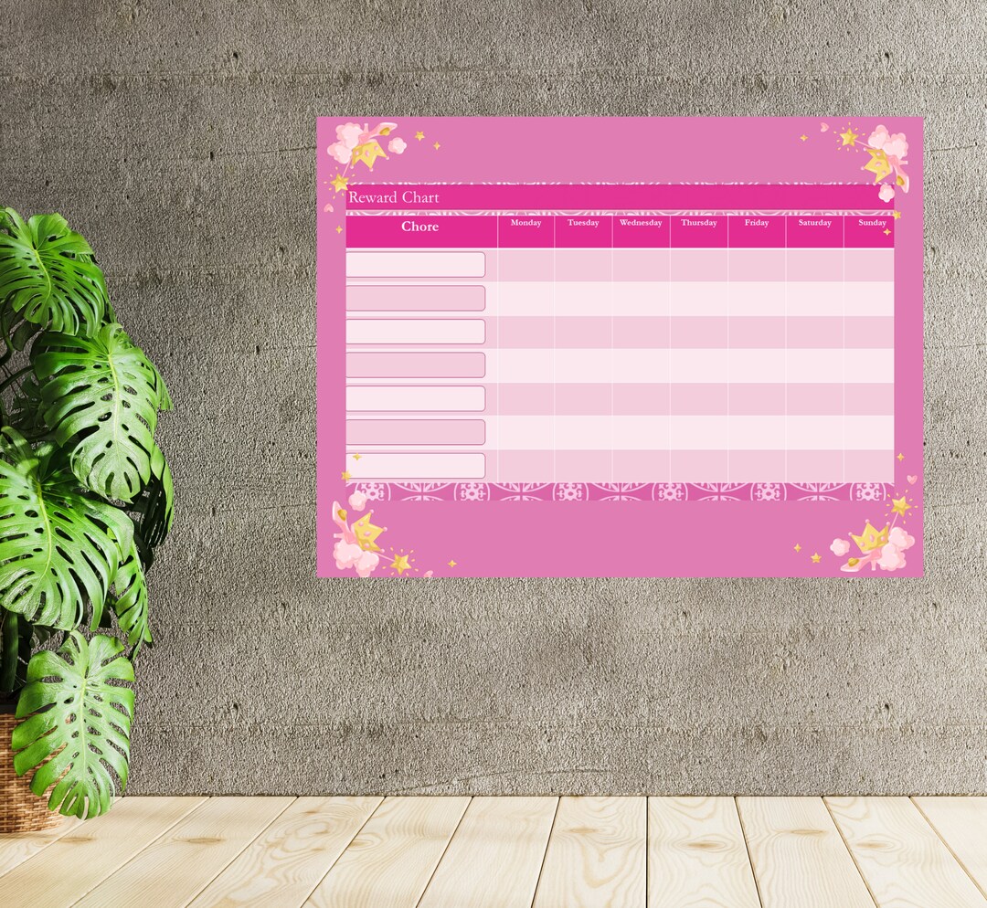 Instant Printable Digital Reward Chart Pink - Etsy