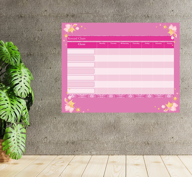 Instant Printable Digital Reward Chart Pink - Etsy