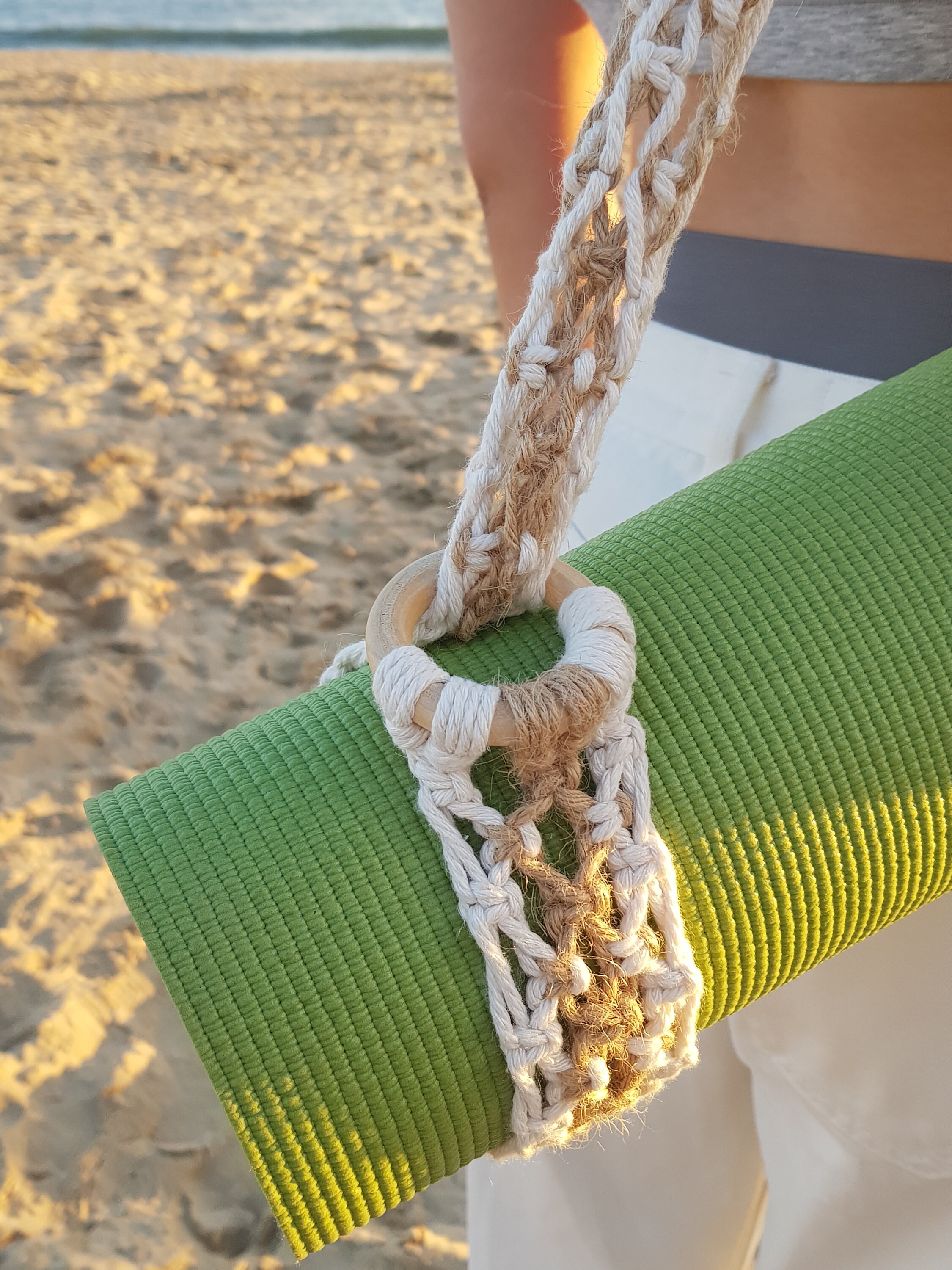 Beautiful Macrame Cotton and Jute Yoga Mat Strap, Yoga Mat Carrier ...