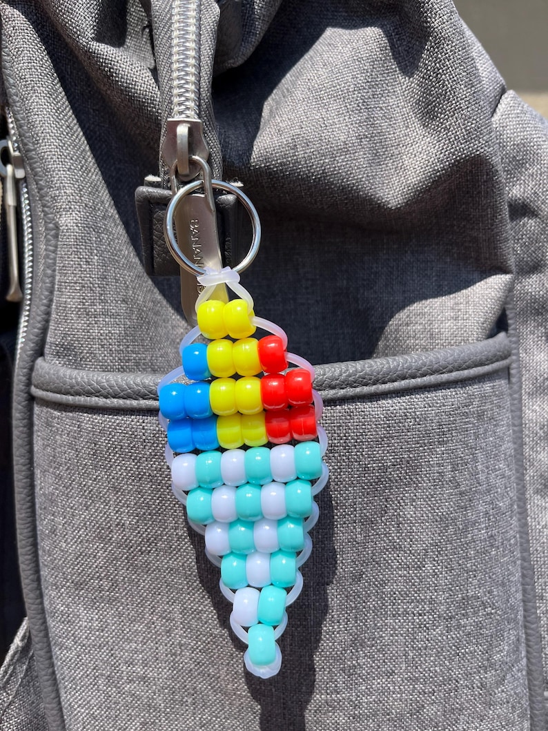 Snow Cone Pony Bead Keychain - Etsy
