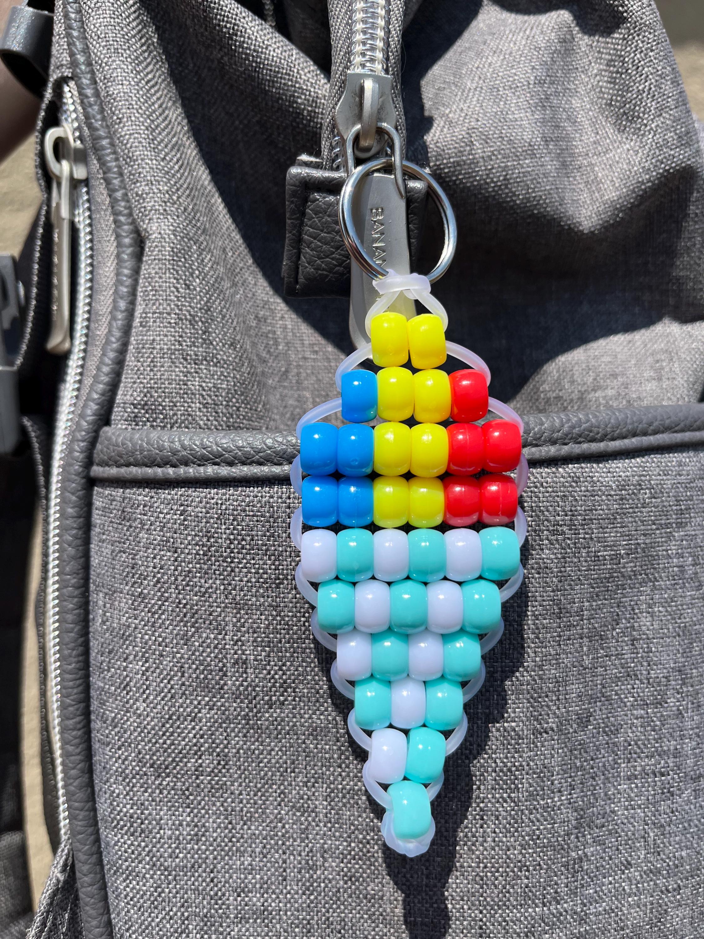 Snow Cone Pony Bead Keychain - Etsy