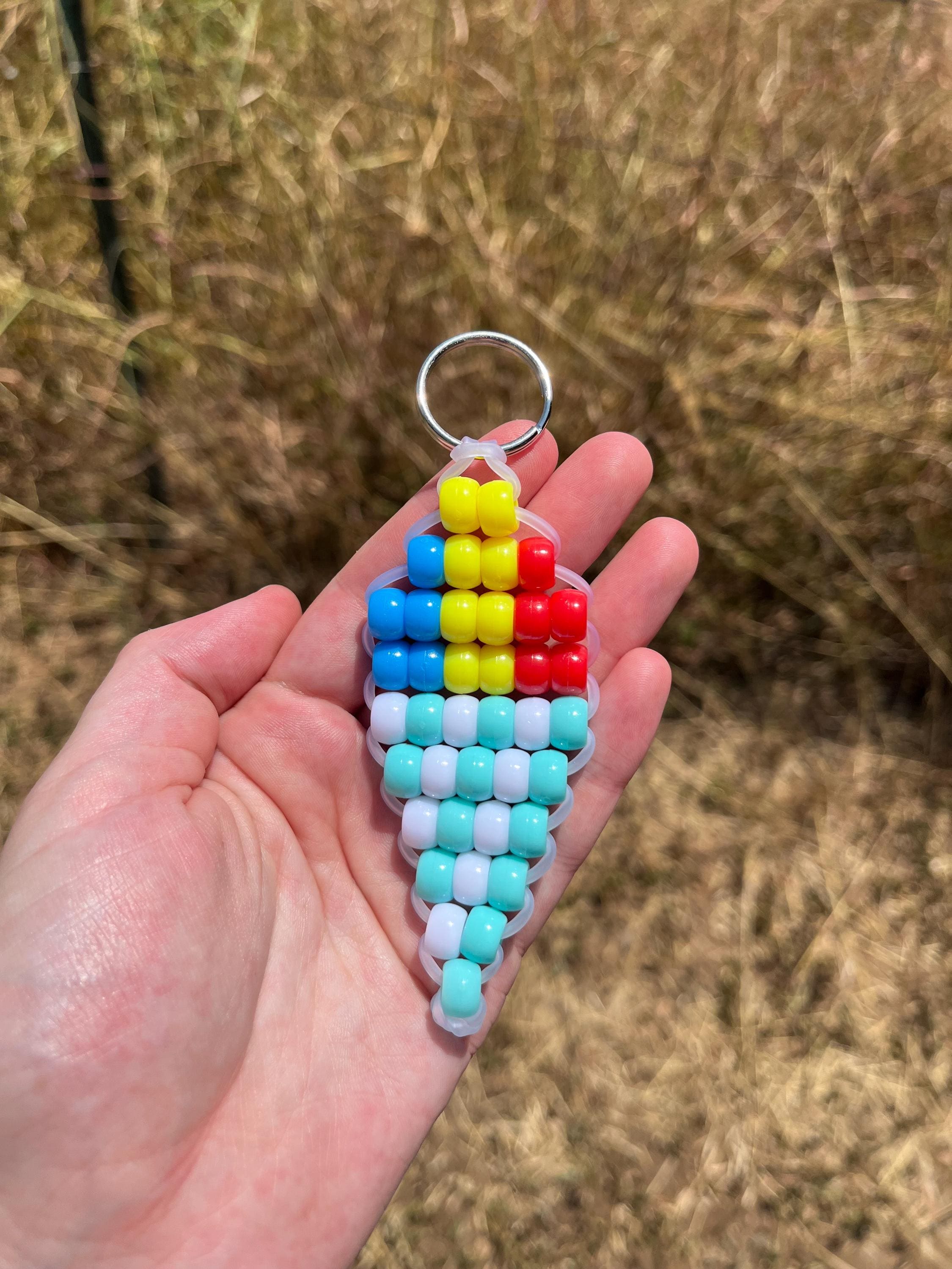 Snow Cone Pony Bead Keychain - Etsy