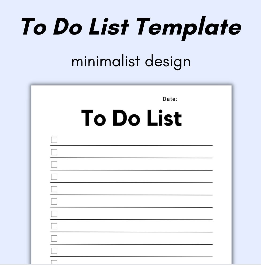 Printable to Do List [minimalistic + Simple Design] EASY to Download ...