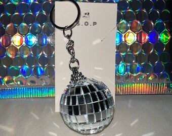 Mini Cowboy Hat on a Disco Ball Keychain Unique Western Keychain Charm ...