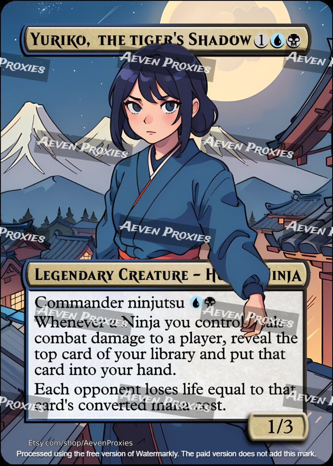 MTG Proxy - Yuriko, the Tiger's Shadow - High Quality Magic the ...