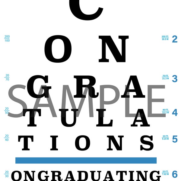 Congratulations Sign Eye Chart - Etsy