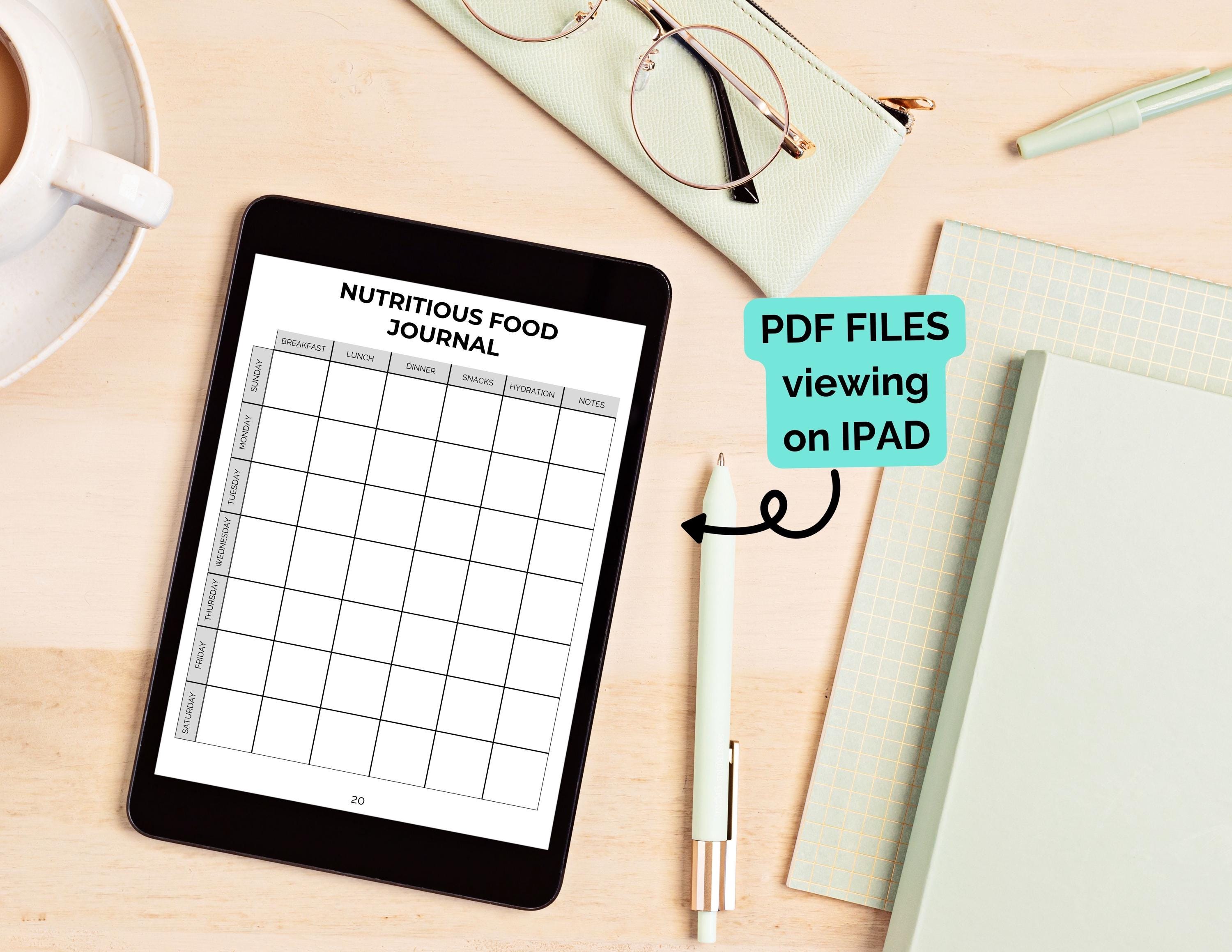 Nutrition Planner Printable Weekly Meal Planner & Grocery List Health ...