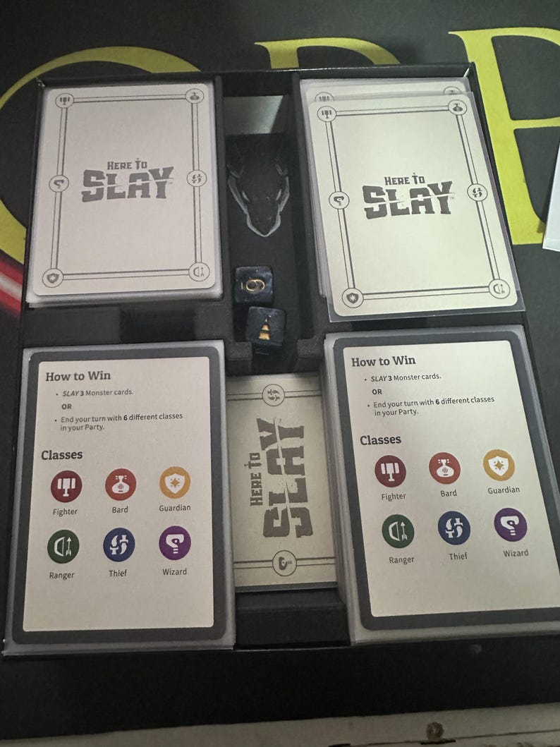 Here to Slay Game Insert | Sleeved Cards + Inlaid Graphics - Etsy