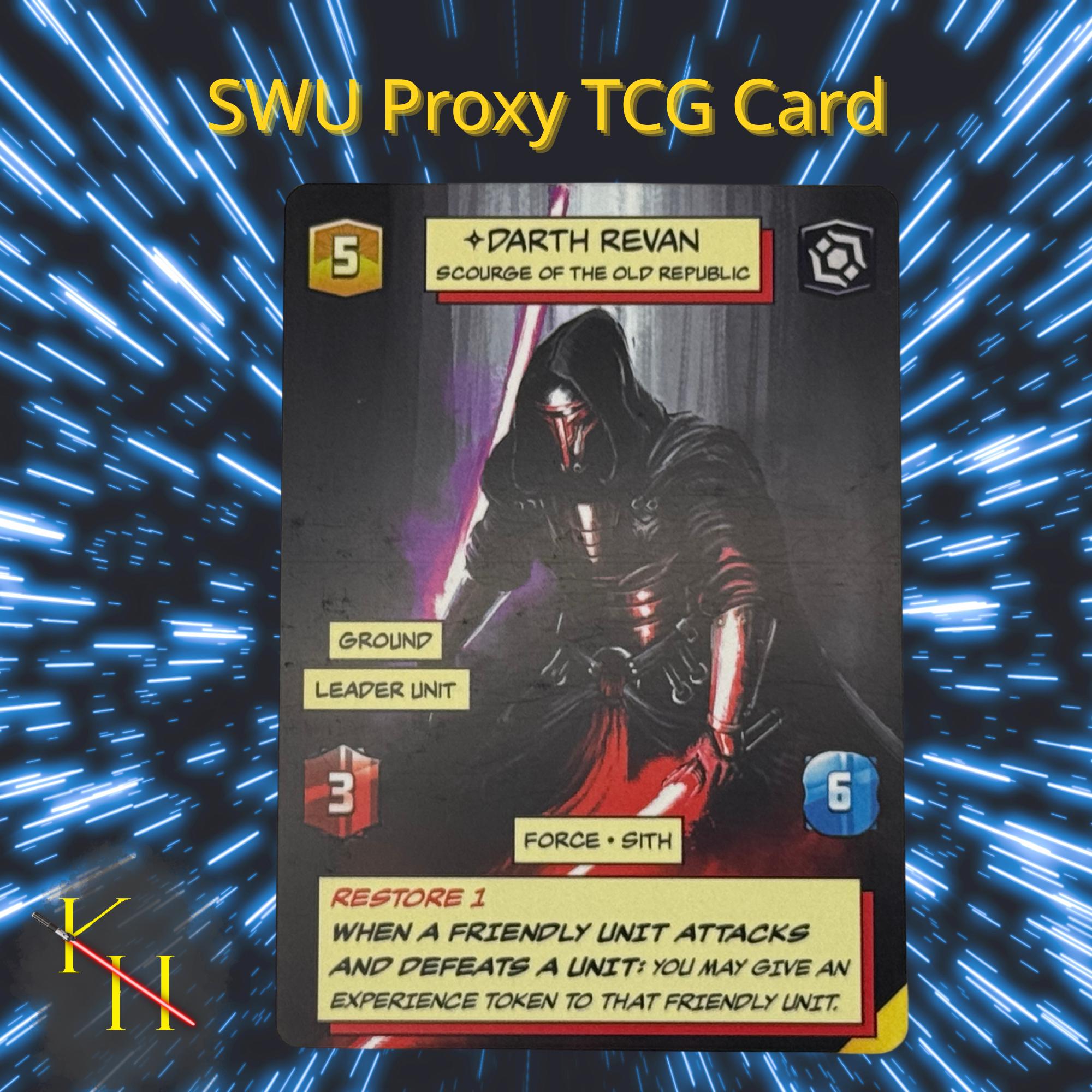 Darth Revan - Scourge of the Old Republic | SWU Leader Proxy Card | LOF ...