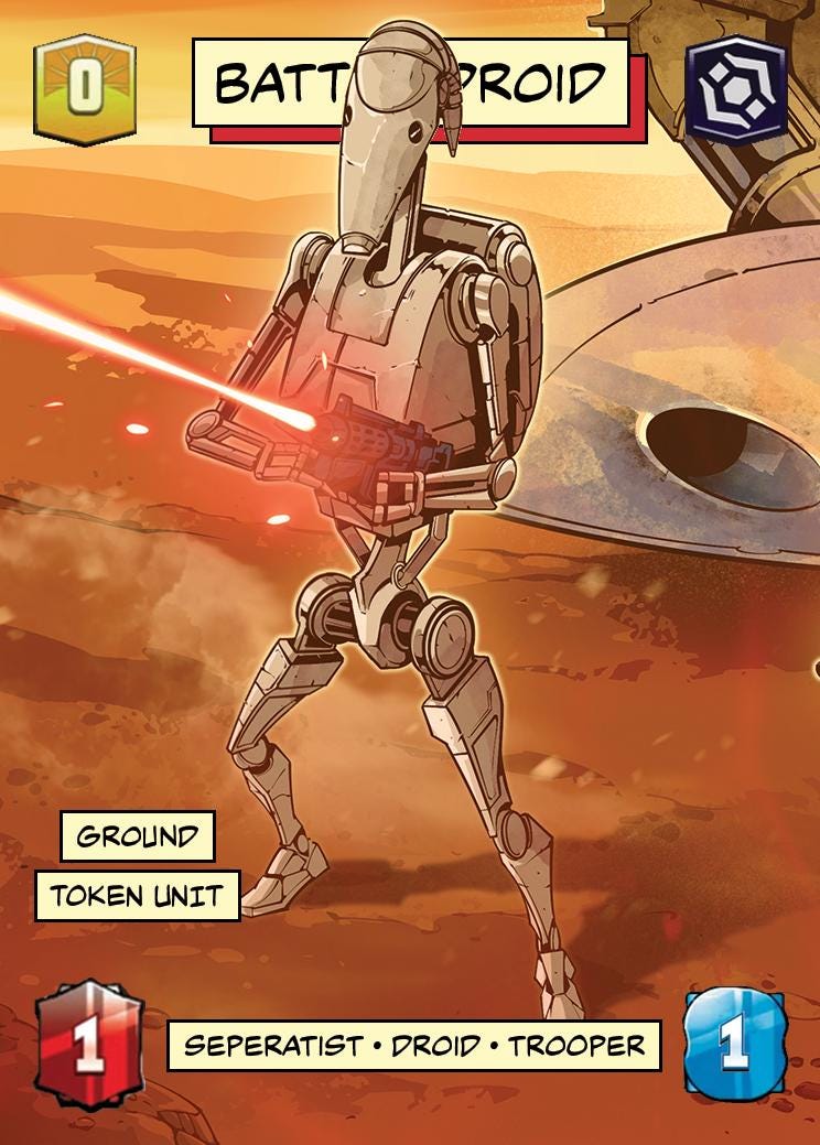 Battle Droid/clone Trooper Tokens | Star Wars: Unlimited (SWU) Double ...