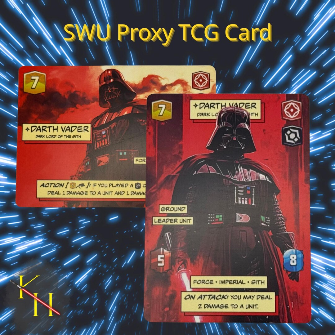 Darth Vader - Dark Lord of the Sith | SWU Leader Proxy Card | SOR - Etsy