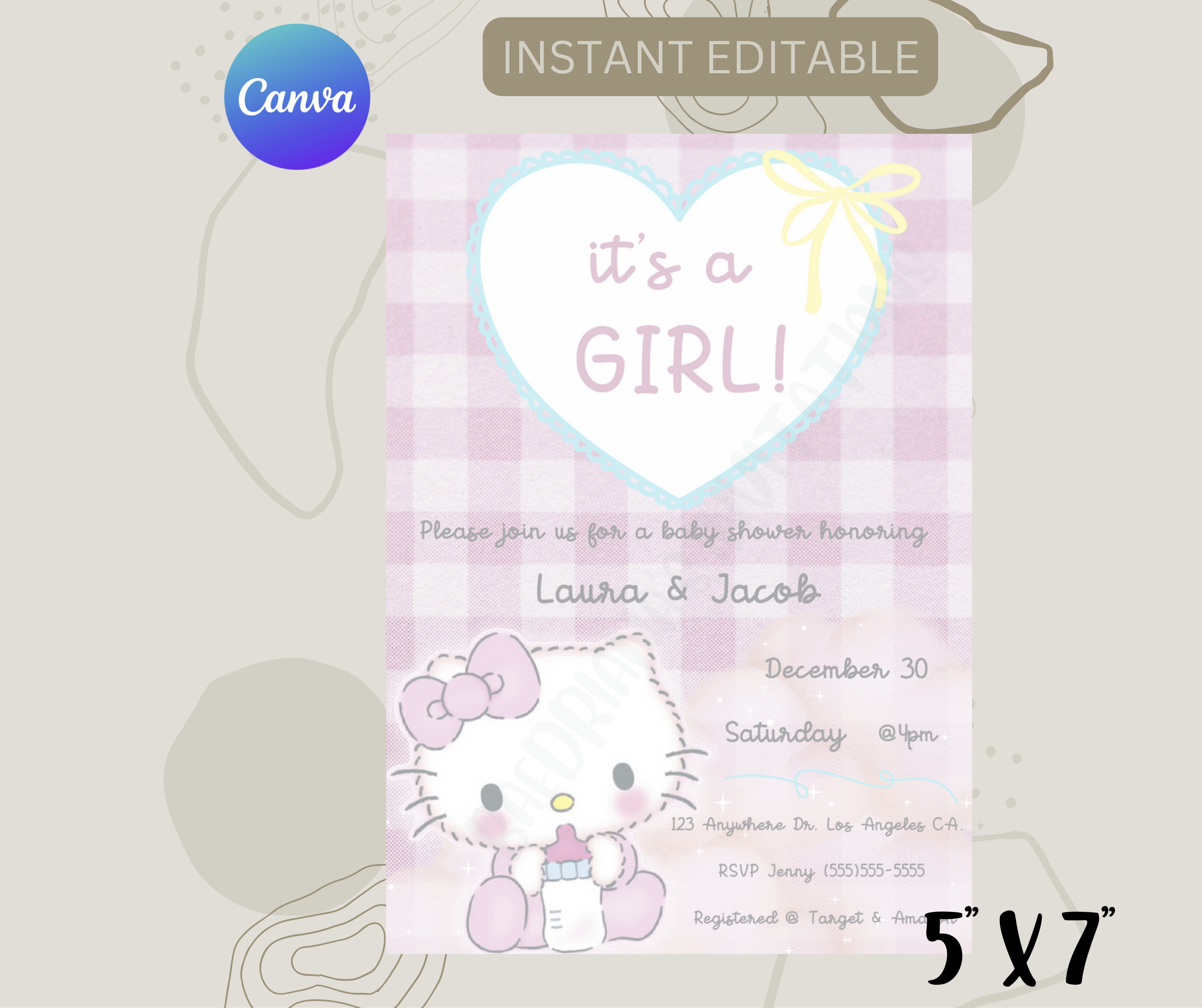 Kitty Baby Shower Invitation - Etsy