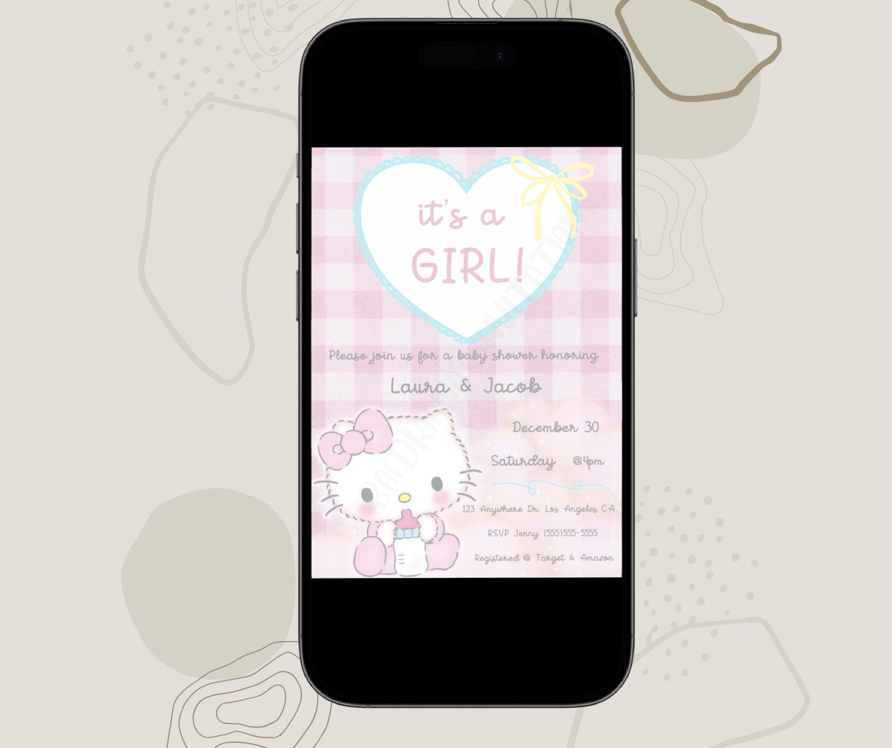 Kitty Baby Shower Invitation - Etsy