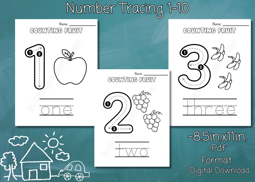 Counting Fruits 1-10 - Etsy