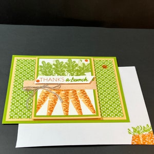 Thanks a Bunch Carrot Handmade Greeting Card Fun Colorful Bunch of ...