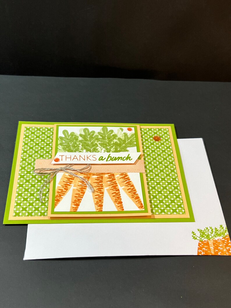 Thanks a Bunch Carrot Handmade Greeting Card Fun Colorful Bunch of ...